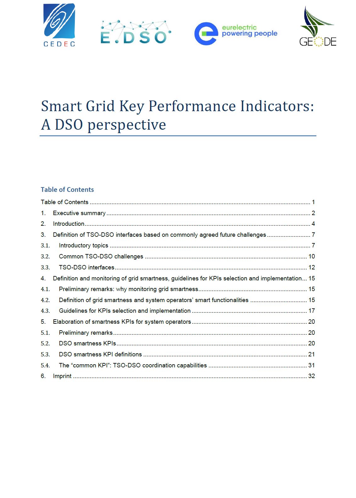 Smart Grid Key Performance Indicators, A DSO Perspective | Geode
